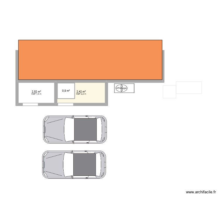 appenti + local technique - Plan 3 pièces 7 m2 dessiné par didier06250