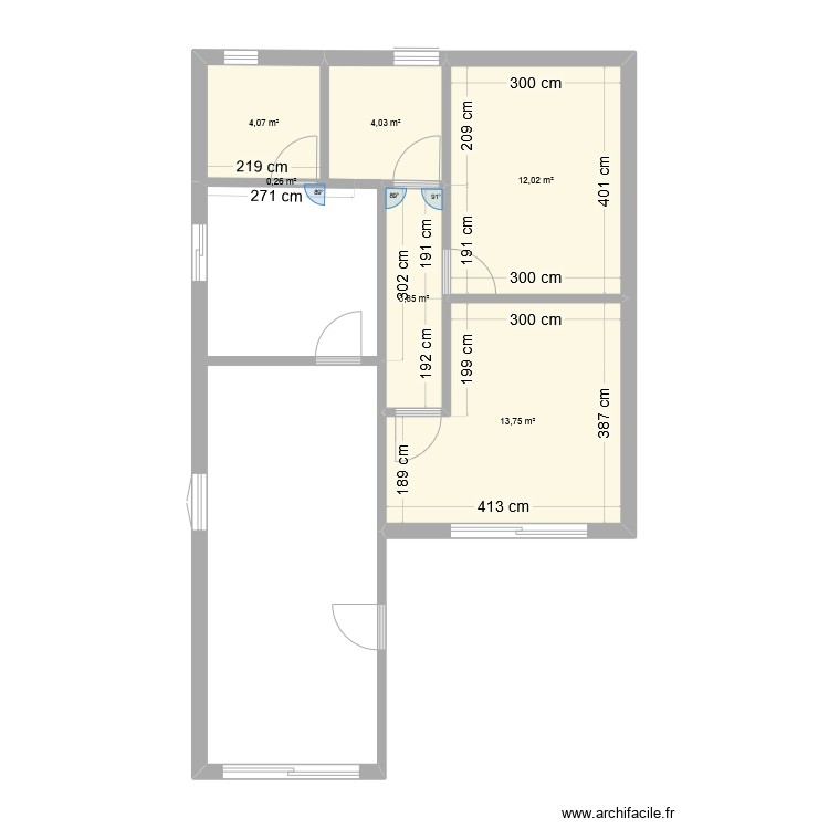 Theo - Plan 6 pièces 38 m2 dessiné par m17500