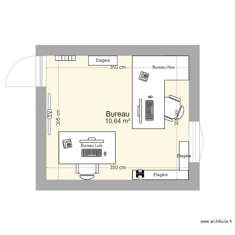 Bureau - Plan dessiné par Alex44120