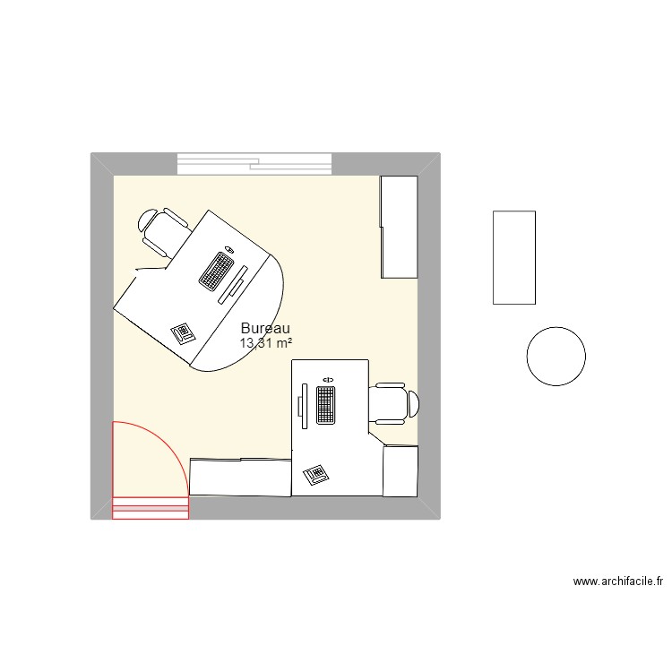 bureau - Plan dessiné par MELIDAVLEN